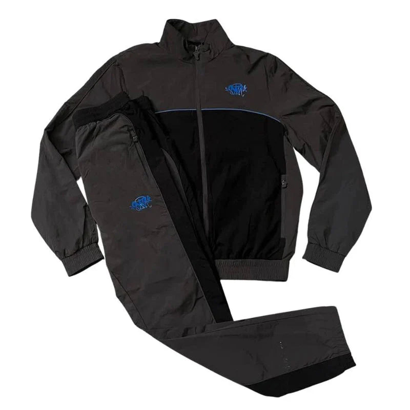 Syna World Syna Logo Shell Tracksuit - Grey/Black/Cobalt – HALAL PLUG